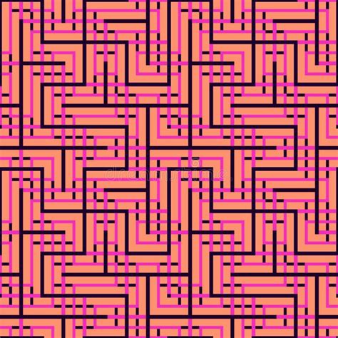 Abstract Seamless Vector Pattern Of Intersecting Square Ornaments Stock Vector Illustration Of