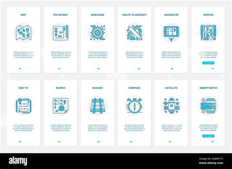 Gps Navigation Map Transportation Direction Vector Illustration Ux Ui Onboarding Mobile App