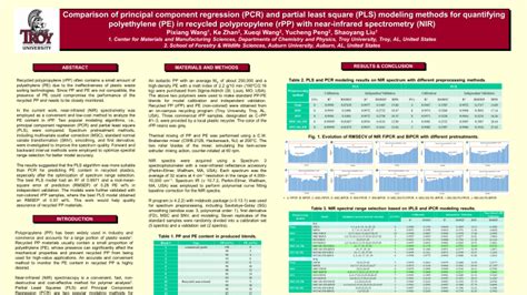 Comparison Of Principal Component Regression Pcr And Partial Least