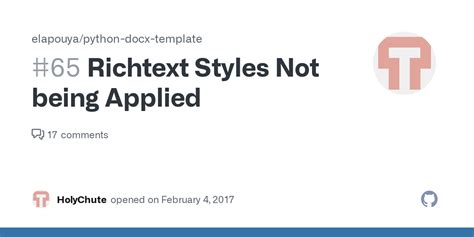 Richtext Styles Not Being Applied · Issue 65 · Elapouyapython Docx Template · Github