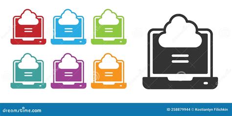 Black Network Cloud Connection Icon Isolated On White Background