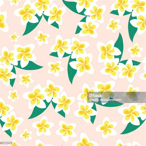 프랑지파니 꽃 원활한 벡터 패턴입니다 손으로 그린 플루메리아 꽃과 배경을 반복 이국적인 열대 꽃입니다 0명에 대한 스톡 벡터