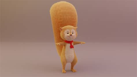 Squirrel Cartoon Rigged With Fur 3d Turbosquid 2007381