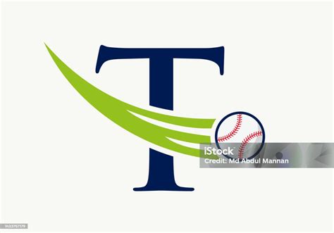 편지 T 야구 로고 디자인 템플릿 야구 스포츠 아카데미 간판 클럽 심볼 Championship에 대한 스톡 벡터 아트 및 기타 이미지 Championship