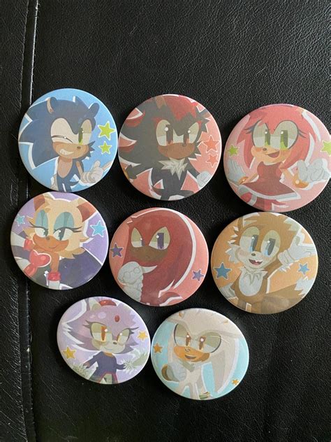 Sonic Button Pins Etsy