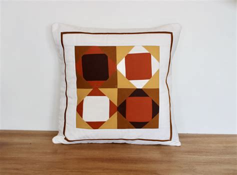 A Stylish Patchwork Cushion In An Exploding Block Layout Patchwork Cushion Handmade Quilts