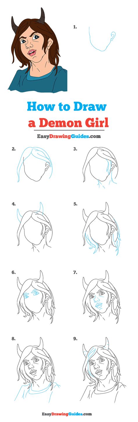 How To Draw A Demon Girl Really Easy Drawing Tutorial