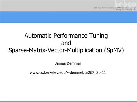 Ppt Automatic Performance Tuning And Sparse Matrix Vector