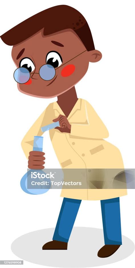 실험 키즈 취미 또는 미래의 직업 개념 만화 스타일 벡터 일러스트를하는 소년 과학자 캐릭터 가공의 인물에 대한 스톡 벡터 아트 및 기타 이미지 Istock