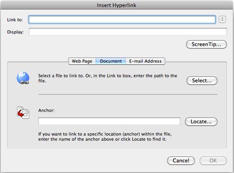 MS Excel 2011 For Mac Create A Hyperlink To Another Cell