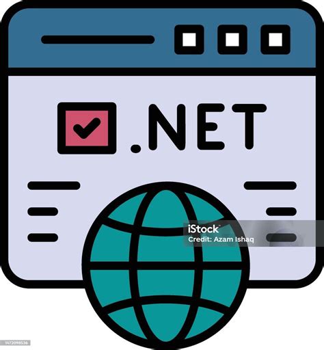 Dot Net Domain Url Vector Outline Icon Design Cloud Computing And Global Web Hosting Services