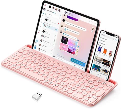 Amazon Com Multi Device Wireless Keyboard Bluetooth Keyboard For Tablet Universal