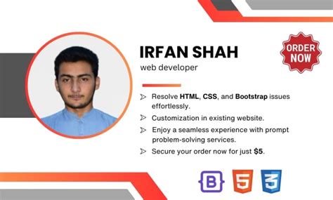 Fix Bugs In Html Css Bootstrap Js By Irfanshah24 Fiverr