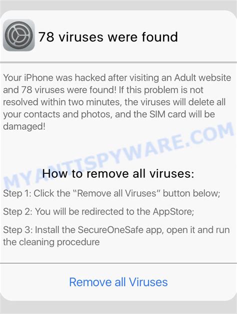 Your IPhone Was Hacked After Visiting An Adult Website POP UP SCAM Virus Removal Guide
