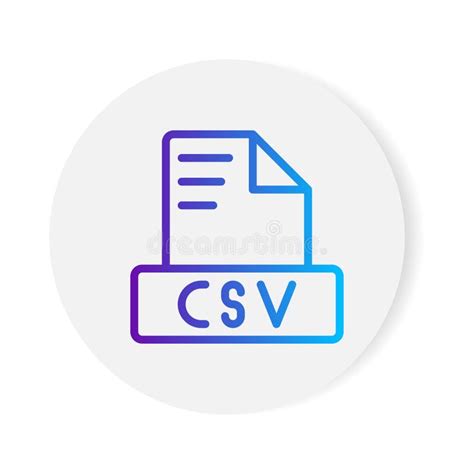 Csv Document Format File Icon With Gradient Outlines Vector