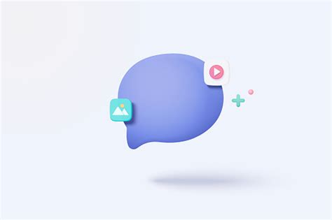 비디오 및 사진 갤러리 플랫폼 온라인 소셜 커뮤니케이션 응용 프로그램 개념 이모티콘 웹 페이지 검색 아이콘 쓰기 배경채팅이 있는 3d 벡터 소셜 미디어 이미지 3d 벡터 0