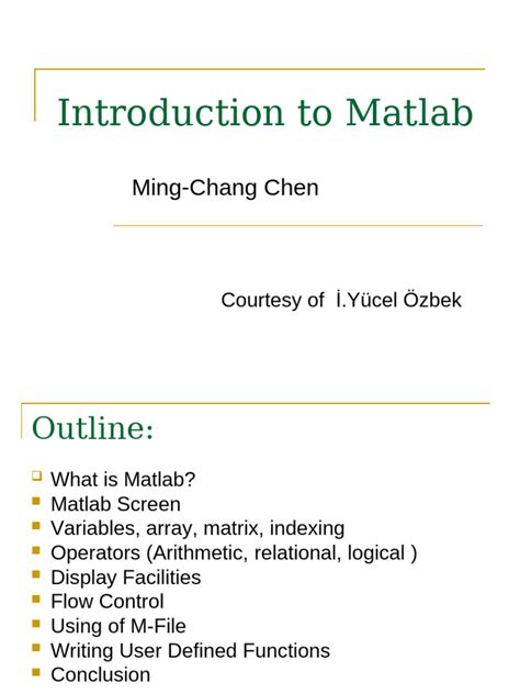 Introduction To Matlab 3 Pdf Matrix Mathematics Matlab