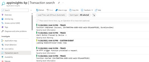 Writing Custom Trace Messages To Application Insight From Azure