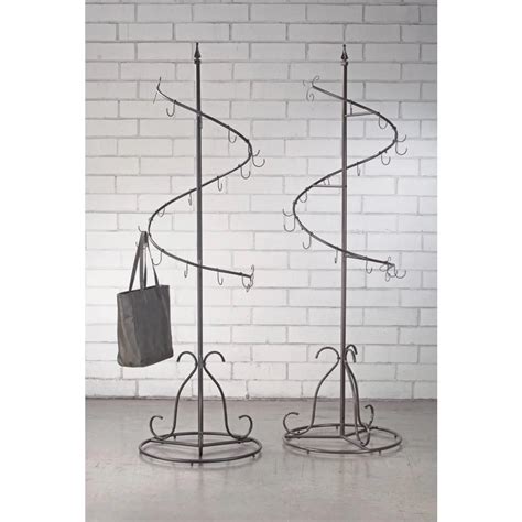 74 Bronze Metal Display Purse Tree Jewelry Organizer 15 Hooks Spiral