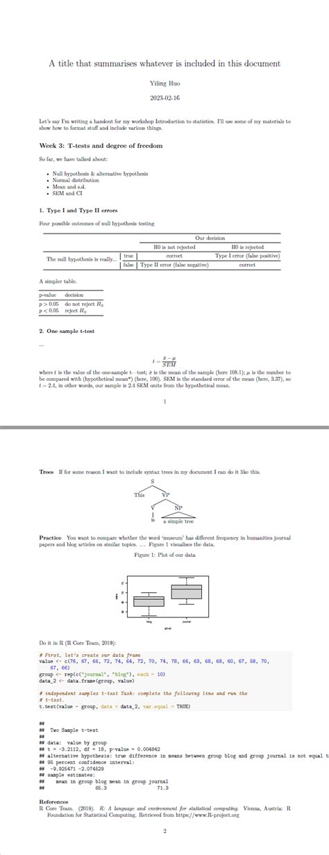 How I Got Ready To Write LaTeX Files Inside RMarkdown Yiling Huo