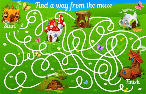 Labyrint Barn Fantasy Stock Vektor Colourbox