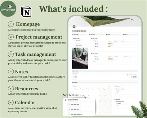 Notion Template Work Notion Template Notion Dashboard Notion Planner Notion Template 2023