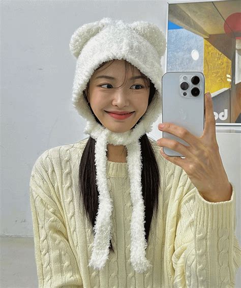 ღ뽀글이 곱창머리끈 증정ღ 곰돌이 양털 뽀글이 군밤 귀도리 겨울 모자 바라클라바 에이블리