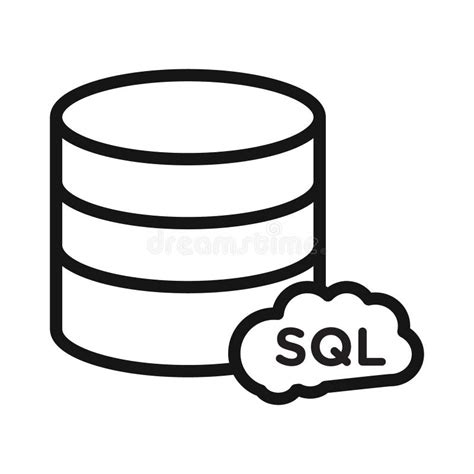 Sql Server Icon Black Line Art Vector Logo Stock Vector Illustration