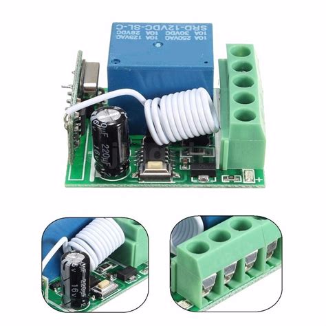geekcreit® dc12v 10a 1ch 433mhz wireless relay rf remote control switch