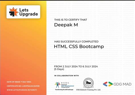Deepak M On Linkedin Webdevelopment Html Css Bootcampgraduate Learningjourney