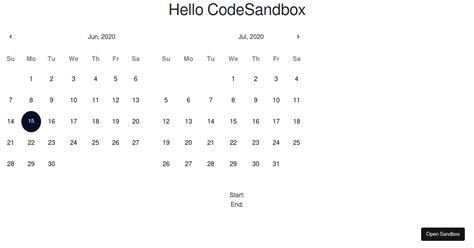 Custom Datepicker Codesandbox