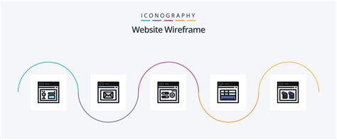 Website Wireframe Line Filled Flat 5 Icon Pack Including Archive Web Web Secure Web 18663059