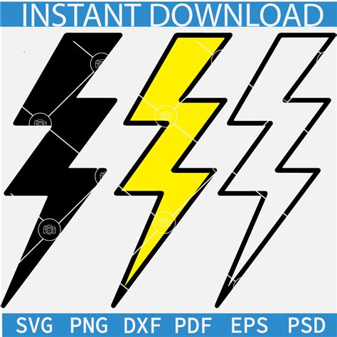 Lightning Bolt Svg Electric Bolt Svg Thunder Shock Svg Thunder Cut File Bundle