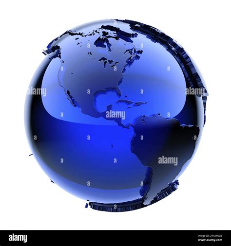 Blue Glass Globe With Frosted Continents A Little A Little Stand Out