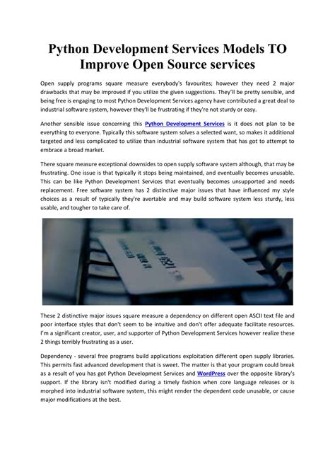 Ppt Python Development Services Models To Improve Open Source Services Seashore Partners