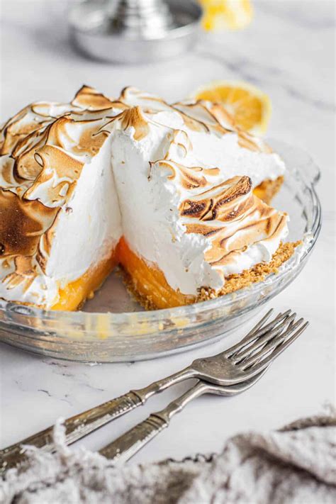 Lemon Meringue Pie With Graham Cracker Crust Baking With Butter