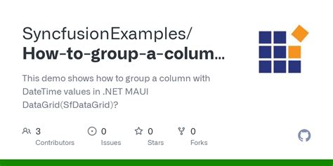 Github Syncfusionexampleshow To Group A Column With Datetime Values