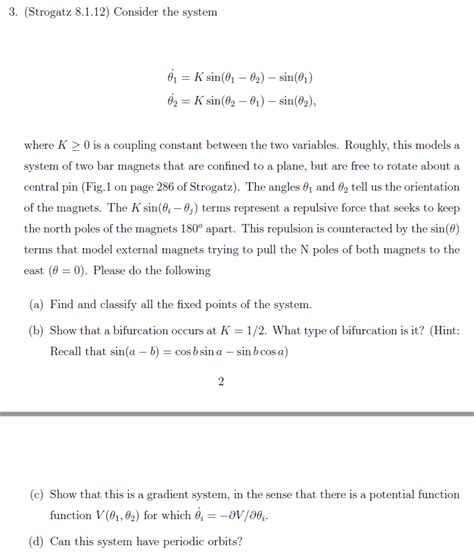 Consider The System Theta K Sin Theta Chegg Com