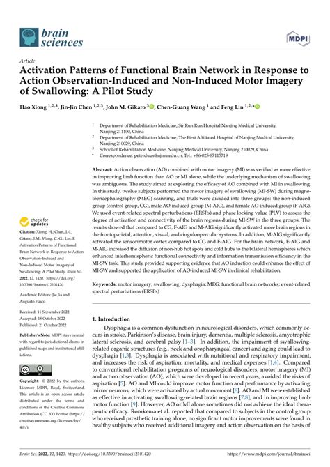 Pdf Activation Patterns Of Functional Brain Network In Response To Action Observation Induced