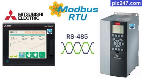 mitsubishi hmi modbus rtu danfoss fc302 tutorial