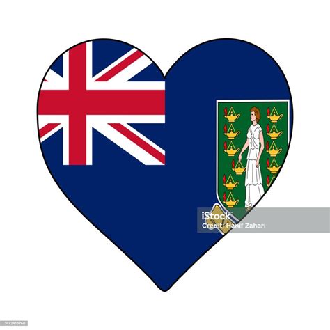 영국령 버진 아일랜드 하트 모양 플래그입니다 영국령 버진 아일랜드를 사랑하십시오 영국령 버진 아일랜드를 방문하십시오 카리브 해 라틴 아메리카 벡터 일러스트레이션 그래픽