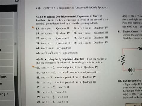 Solved 418 Chapters Trigonometric Functions Unit Circle