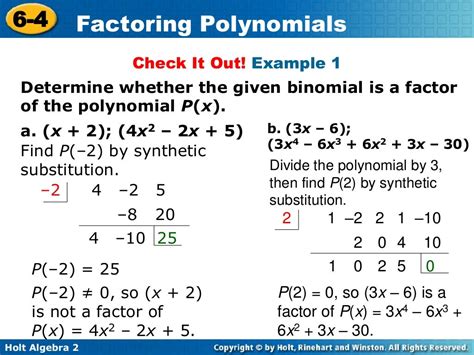 3 2 Factoring Polynomials
