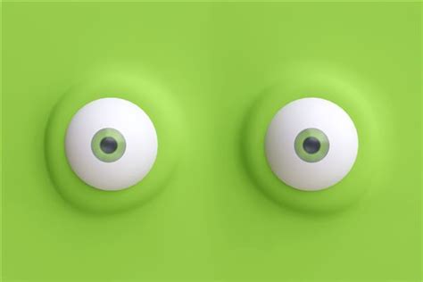 دو چشم کارتونی خنده دار عنصر احساس چهره شخصیت ها رندر سه بعدی 1709638