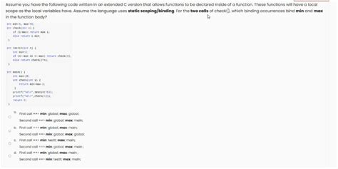 Solved Assume You Have The Following Code Written In An Chegg