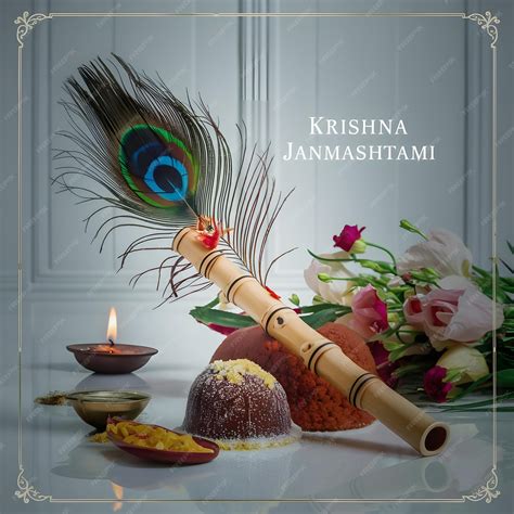 마슈타미 로고 스리 크리슈나 마쉬타미 로그의 세트 새로운 힌디어 캘리그라피 폰트 힌디어 기호 프리미엄 Ai 생성 이미지