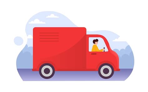 Personnage De Dessin Animé De Jeune Homme Livrant Une Commande De Magasin Internet Vecteur Premium