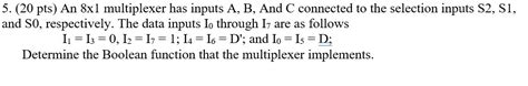 Solved Pts An X Multiplexer Has Inputs A B And C Chegg Com