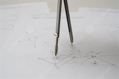Technical Drawing With Drafting Compasspaper Compass Plan Drafting