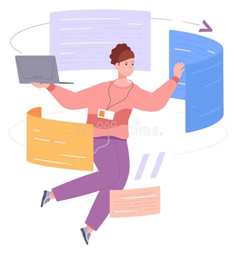 Woman Programming Software Developer Working Stock Vector Illustration Of Script Freelancer